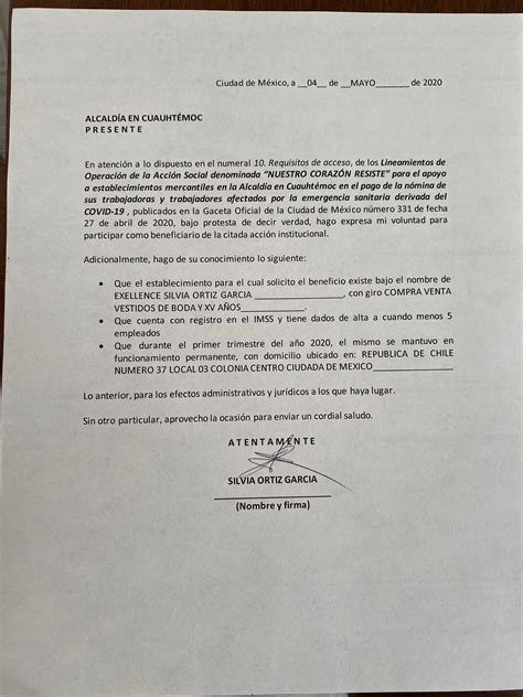 Carta Bajo Protesta De Decir Verdad Formato Descargable Alcald A
