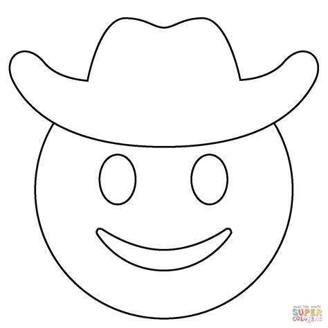 Cowboy Face Coloring Page