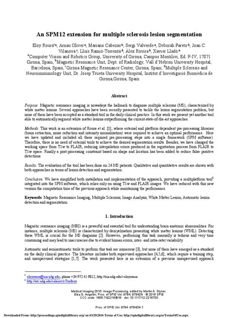 spie 16 pdf image segmentation magnetic resonance imaging