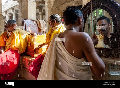 Jain Monks At Ranakpur Jain Temple Rajasthan India Stock Photo Alamy
