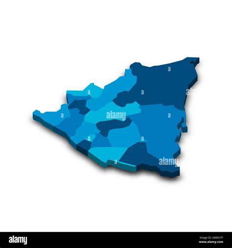 Nicaragua Political Map Of Administrative Divisions Stock Vector Image