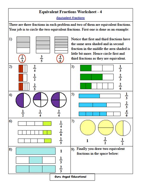 Fractions For Fourth Grade