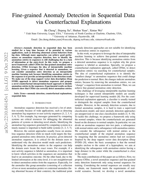 pdf fine grained anomaly detection in sequential data via counterfactual explanations