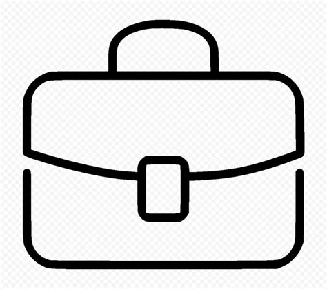 Transparent Briefcase Baggage Bag Black Line Icon Line Icon Orange