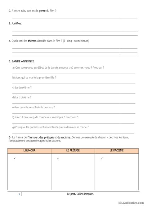 Fiche de lecture du film Qu est ce Français FLE fiches pedagogiques