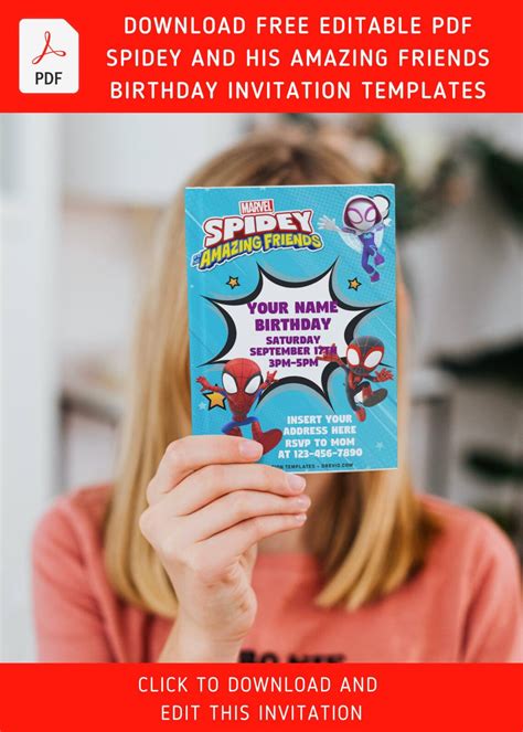 Spidey And His Amazing Friends Invitation Template