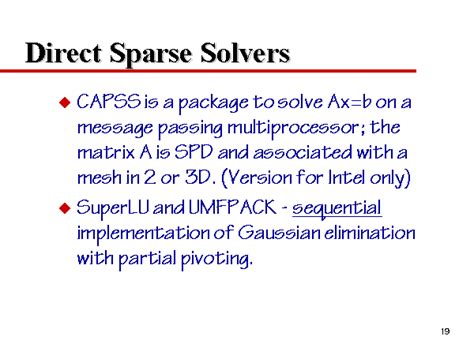 direct sparse solvers