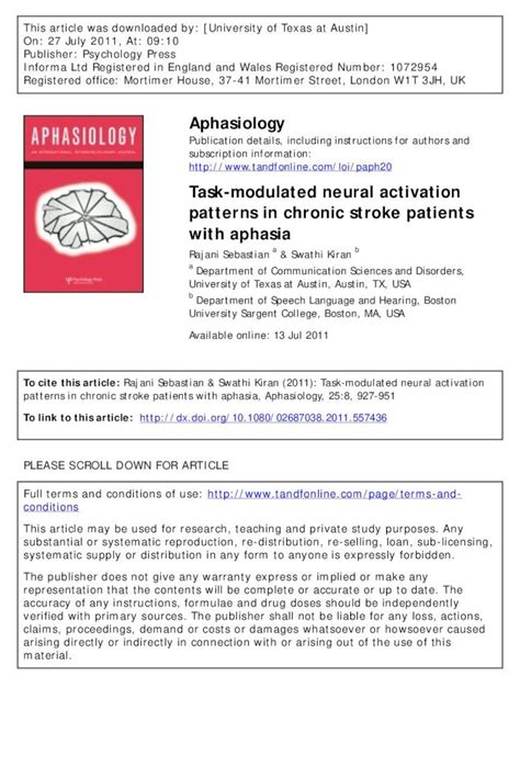 pdf task modulated neural activation patterns in chronic €¦ · task modulated neural
