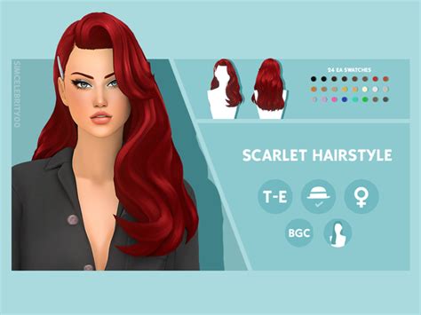 Scarlet Hairstyle Clip Simcelebrity00 On Patreon Sims 4 Mods Clothes