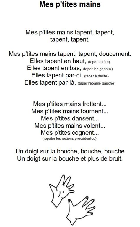 Jeux de doigts et Chansons à gestes en maternelle Comptines à mimer
