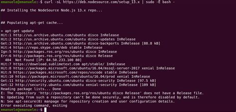 Nodejs Error Executing Command During Installation Of Node Js And Npm