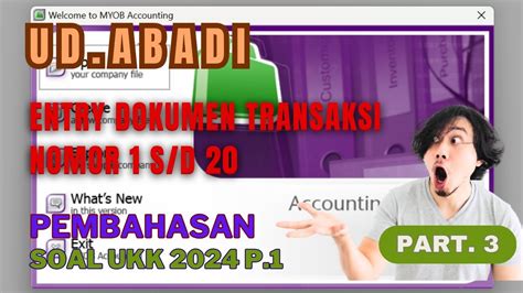 Ukk Akl P Myob Ud Abadi Entry Dokumen Transaksi No S D