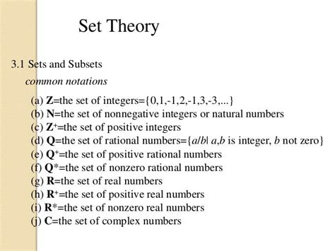 set theory and relation