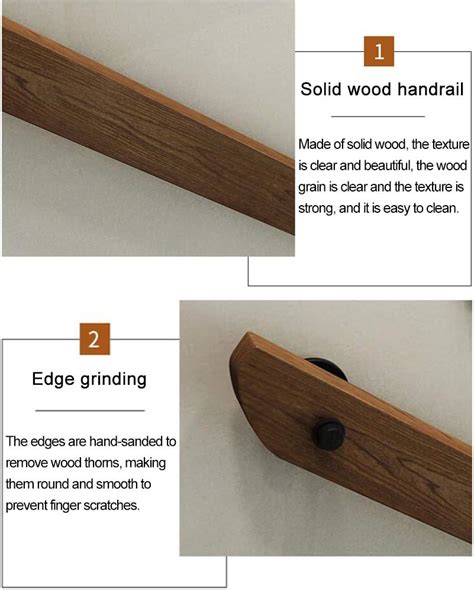 Buy GSKD Wood Handrail Non Slip Stair Handrail Wall Mounted Stair