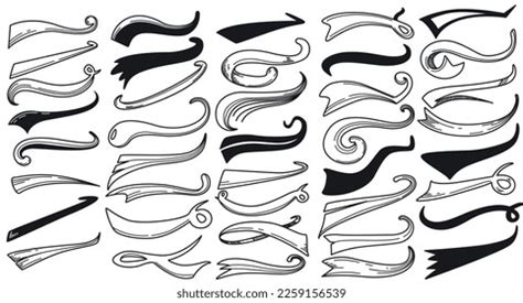 Sports Swash Underline Shapes Set Retro Stock Vector Royalty Free