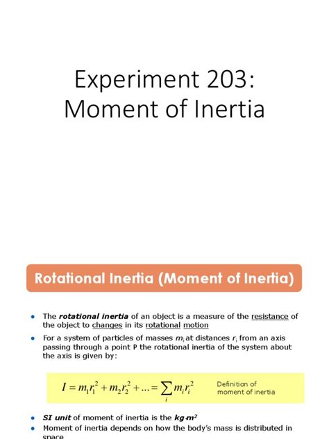 moment of inertia pdf rotation around a fixed axis torque
