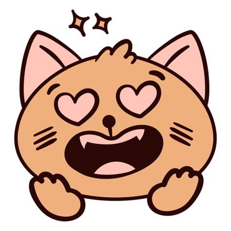 Dise O Png Y Svg De Gato De Dibujos Animados Con Un Coraz N En Los Ojos