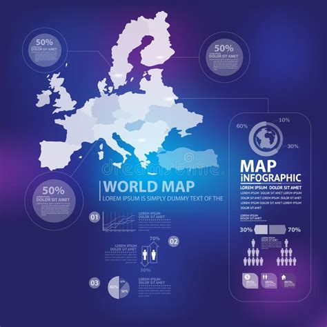 Ilustrador Vectorial De Diseño Infográfico De Mapas Del Mundo