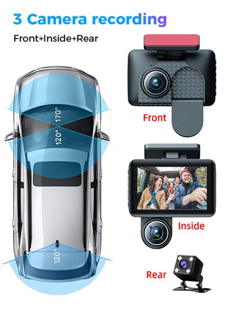 Channel Car Dvr Inch Hd P Lens Vehicle Dash Cam