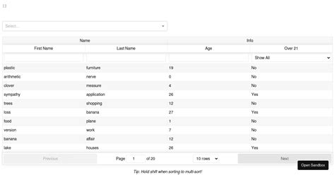 React Table Custom Filtering Multiple Values Filter Forked