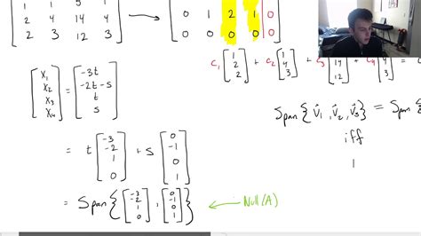 Finding Basis For Column Space Row Space And Null Space Linear