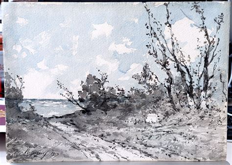 Proantic Henri Joseph Harpignies 1819 1916 Paysage 1913 Aquarell