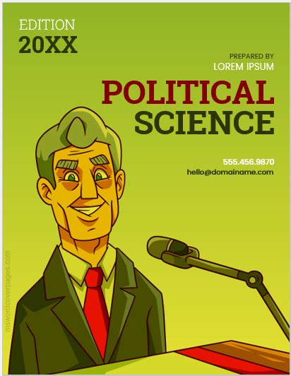 Political Science Project Cover Page Ms Word Cover Page Templates