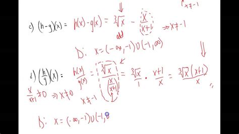 sum difference product and quotient of two functions youtube