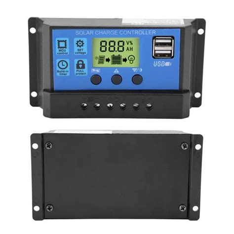 Cikonielf Contrôleur de charge solaire PWM 12V 24V Double Panneau