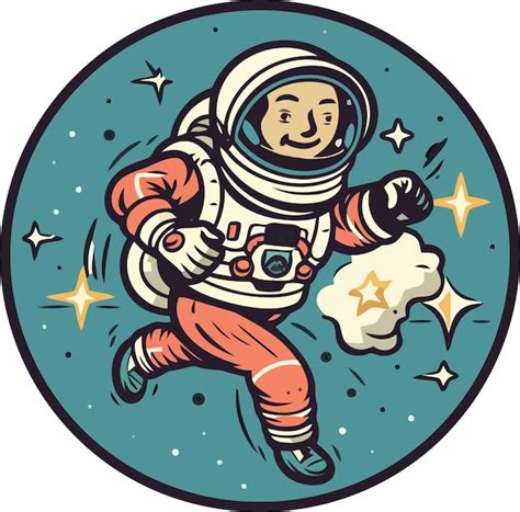Una ilustración de un astronauta en un traje espacial Vector Premium