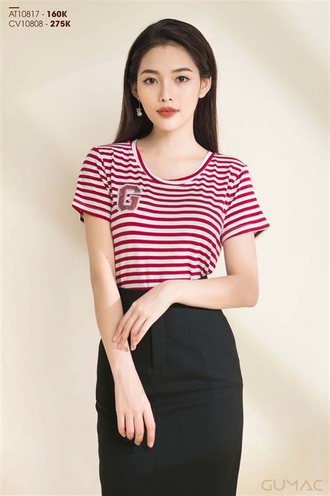 BẬT MÍ các cách MIX áo thun nữ KẺ SỌC cho nàng ĐẸP và trẻ trung