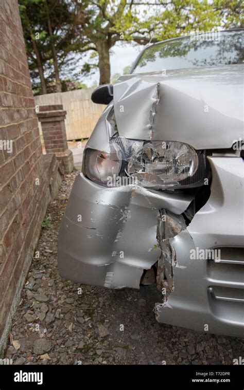 Car Crash Wreckage Road Traffic Collision RTC Car Damage After Crash