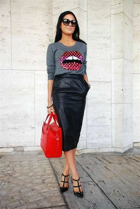 Outfits Con Falda De Cuero 28 Ideas Fascinantes Para Lucir Perfecta
