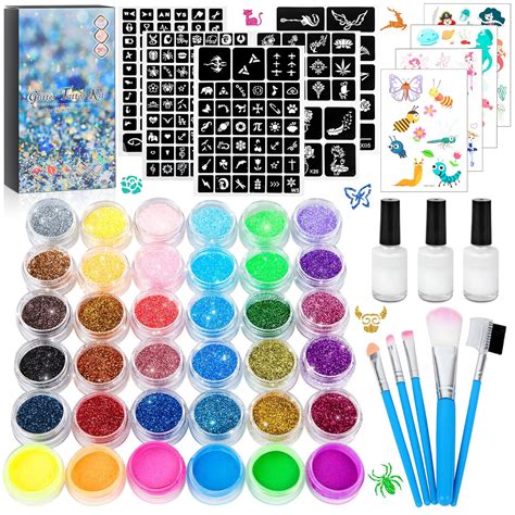 Glitzer Tattoo Set Forever Speed Farben Tempor Re Tattoo Glitzer