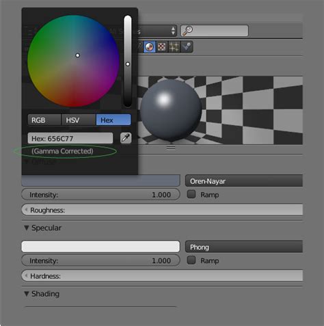 What S With The Gamma Corrected In The HEX From Color Picker