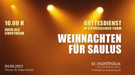 Predigt Weihnachten für Saulus YouTube