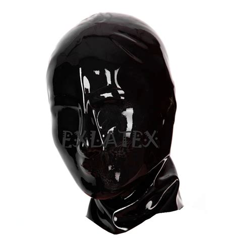 Latex Hood Adult Fetish Mask Latex Rubber Anatomical Mask Seamless Sm Asphyxia Mask Without Any