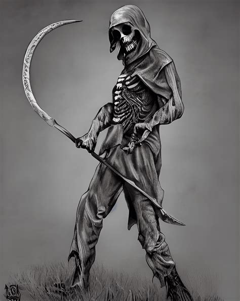 Grim Reaper With Sickle Graphic Creative Fabrica