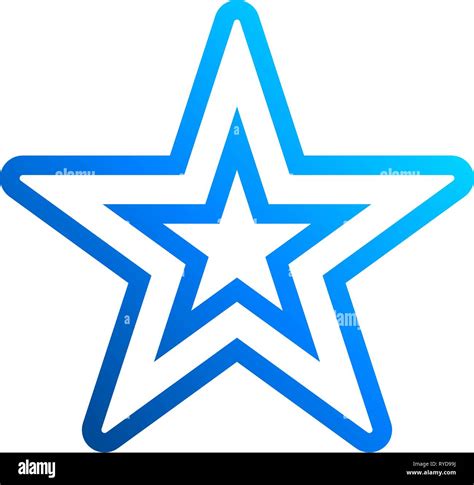 Símbolo de estrella azul Hollow Contorno degradado 5 señaló