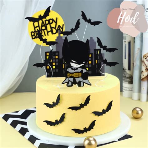 Jual Topper Batman Karton Kelelawar Tulisan Happy Birthday Hiasan Kue