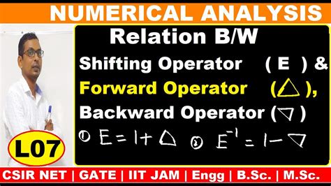 07 numerical analysis relation between shifting operator and forward operator backward