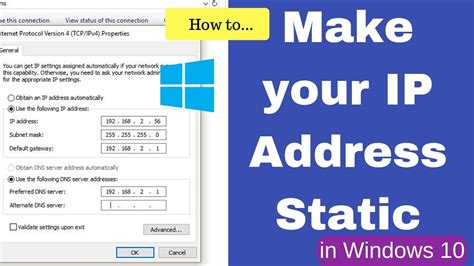 How To Make A Static IP Address In Windows 10 YouTube