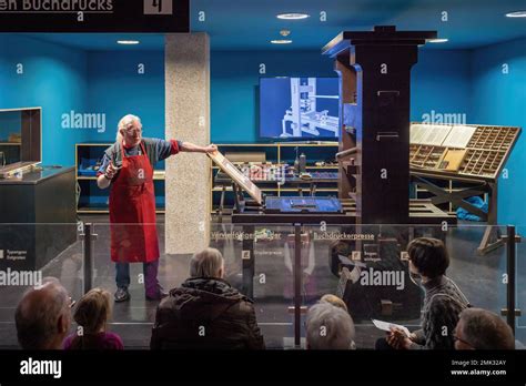 Gutenberg Press Demonstration At Gutenberg Museum Interior Mainz
