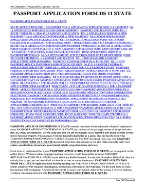 Fillable Online Telscape PDF PASSPORT APPLICATION FORM DS 11 STATE 593