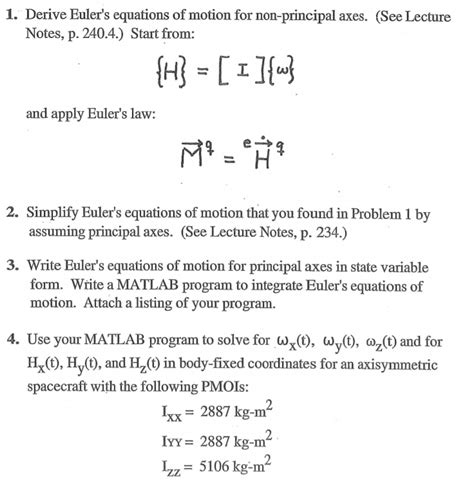 1 derive euler s equations of motion for