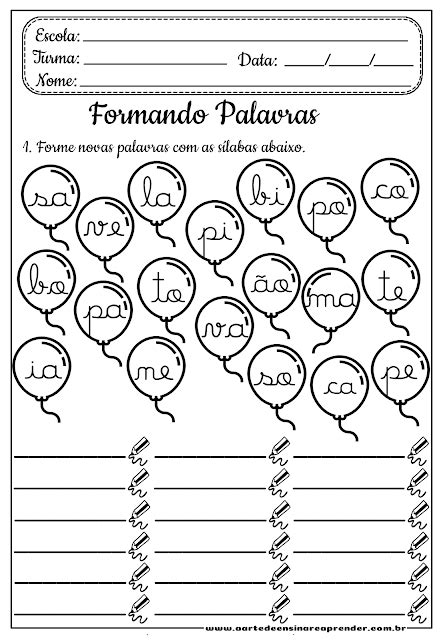Atividade Pronta Forma O De Palavras A Arte De Ensinar E Aprender