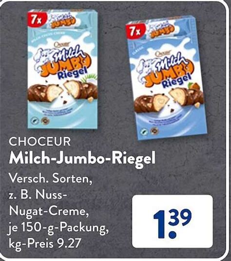 Choceur Milch jumbo riegel Angebot bei ALDI SÜD 1Prospekte de