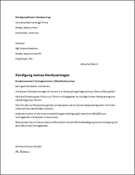 Muster Kündigung Kostenlose Vorlagen Ratgeber
