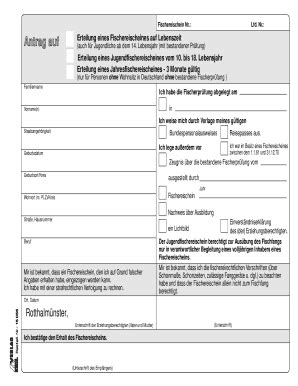 Fillable Online Eiblverlag Fischereischein Nr Lfd Nr Antrag Auf