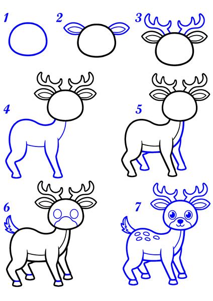 Coloriage cerf à imprimer en PDF Dessin de cerf à colorier gratuit